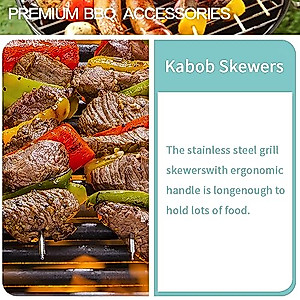 Piduules 9pcs BBQ Grill Accessories Set, Multifunctional Stainless Steel Barbecue Tools Set in Case for Outdoor Picnic, Camping, Smoking, Grilling