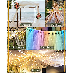 Tulle Fabric Roll, 54 Inch by 40 Yards Sheer Fabric Netting Matte Mesh Bolt for DIY Wedding Decorations, Gift Wrapping, Baby Shower, Tutu Skirt, Halloween Crafts, Christmas Party Supplies (Black)