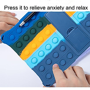 ALHBEJT Tablet Case for Galaxy Tab A7 Lite 8.7" 2021|SM-T220/T225/T227 Silicone Case Cover with Stand Lanyard Pen for Samsung Tab A7 Lite Pop Anxiety Relief Fidgets(Colorful Blue)