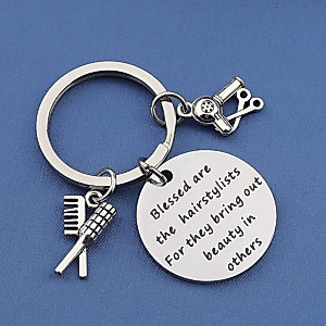 FOTAP Hairstylists Gift Blessed Are The Hairstylists for They Bring Out Beauty in Others Keychain Cosmetology Graduate Gift (blessed hairstylists)