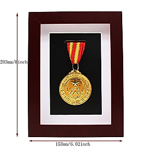 Solid Wood Medal Display Box Photo Frame-Marathon Medal Display Framemilitary Medal Display Cabinet-Marathon Medal Storage Boxfits All Sports Winners, Military Medal Badge Medal 8.2*6.2 Inch
