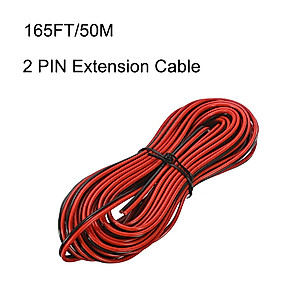 HONG 111 Marine Boat Lights Extension Cable Wire Cord, 165FT/50M 22AWG 2 Pin Wires Cord for Lights Led Strips Single Colour Marine Kayak Boat Navigation Courtesy Trailer