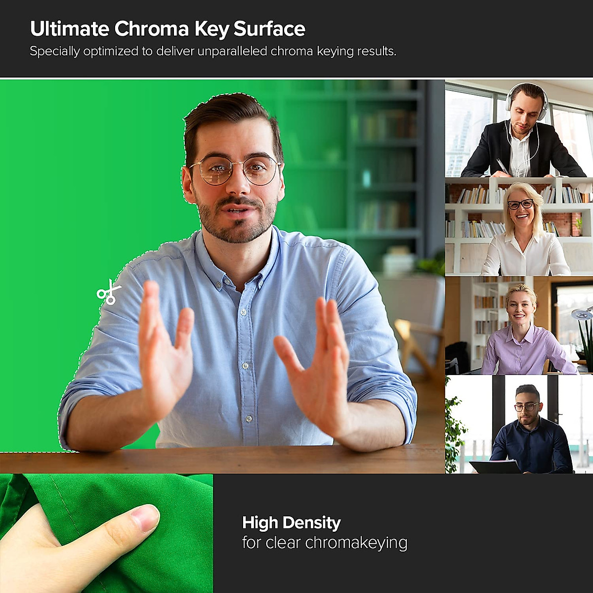 LimoStudio 9 x 15 feet / 108 x 180 inch Green Chromakey Photo Backdrop Screen Background, Premium A+ Grade High 150GSM Density Thicker Than Standard for Professionals with 3 Spring Clamps, AGG1777