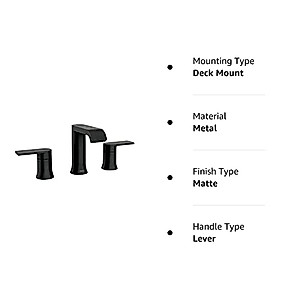 Moen 84763BL Genta 8 in. Widespread 2-Handle Bathroom Faucet in Matte Black
