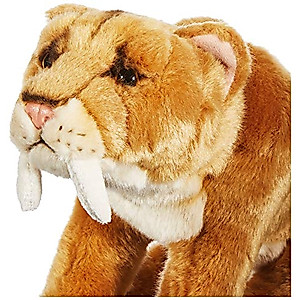 Living Nature Sabre Toothed Tiger, Realistic Soft Cuddly Prehistoric Toy, 12 Inches