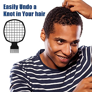 Leinuosen 2 Pieces Twist Comb Curl Comb Twist Brush Afro Curl Comb Twist Hair Coils Comb Tool for Natural Hair (Black)