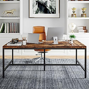Tribesigns 63 Inches Executive Desk Large Computer Desk Office Desk with Thicken Frame for Home Office, Modern Simple Workstation Medium 6FT Conference Table, Meeting Table