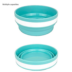 CARTINTS Collapsible Bowls With Lids Silicone Food Storage Containers Collapsible Camping Bowls Silicone Lunch Containers, Ideal for Travel and Camping, 32oz/950ml(Blue)