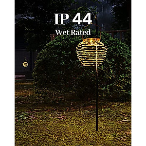 86 LEDs Solar Lights Outdoor Hanging Lantern, JACKYLED Waterproof Apple-Shaped Solar Powered Dusk to Dawn Outdoor Decorative Lighting for Garden, Palm Trees, Sidewalk, Pathway (2 Pack)