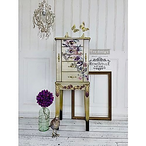 Redesign with Prima Decor Transfers® Burgundy Rose Garden Total Sheet Size 24"x35", Cut Into 3 Sheets Rub on Transfers for Crafts and Furniture Home Decor Transfers | Furniture and Craft Decals