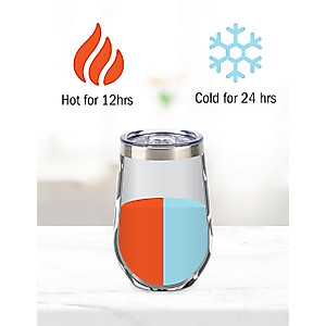 French Bull 12oz Wine Tumbler with Lid 2 Piece Gift Set, Double Wall Vacuum Insulated Stainless Steel Wine Glasses, Keep Drinks Cold For Hours, Stemless Portable Wine Glass - Raj/Delight