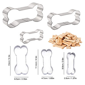 Set of 6, 3 Packs Silicone Molds Puppy Dog Paw(4 cavity,10 cavity,16 cavity) and 3 Packs Stainless Steel Bone Cookie Cutter,for Homemade Treats and Cat Dog Animal Paw Ice Candy Chocolate Baking Mold