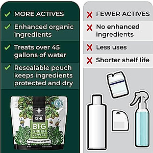 Big Green Leaves | Superfood Houseplant Fertilizer, Indoor Plants - All Purpose + Sea Kelp | 4X More Concentrated | 12-4-8 NPK (1LB)