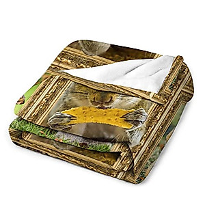 Squirrel Blanket Gifts, 80"x60" Squirrel Print Throw Blankets, Fuzzy Soft Plush Blanket for Women Men, Gifts for Squirrel Lovers, Fleece Bed Throw Blanket for Sofa Bed Couch