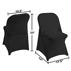 magalo 12 Pack Black Spandex Folding Waterproof Chair Cover, Stretch Chair Cover Protector for Wedding, Party, Dining Banquet and Other Special Events
