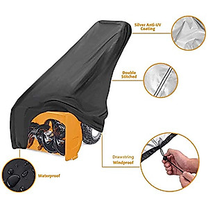 UCARE Snow Thrower Cover Waterproof Dustproof Snow Blower Covers for Most Electric Two-Stage Snow Throwers (L: 60.24x33.07x45.28in/ 153x84x115cm)