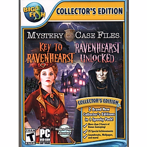 Mystery Case Files KEY TO RAVENHEARST + RAVENHEARST UNLOCKED Hidden Object PC Game