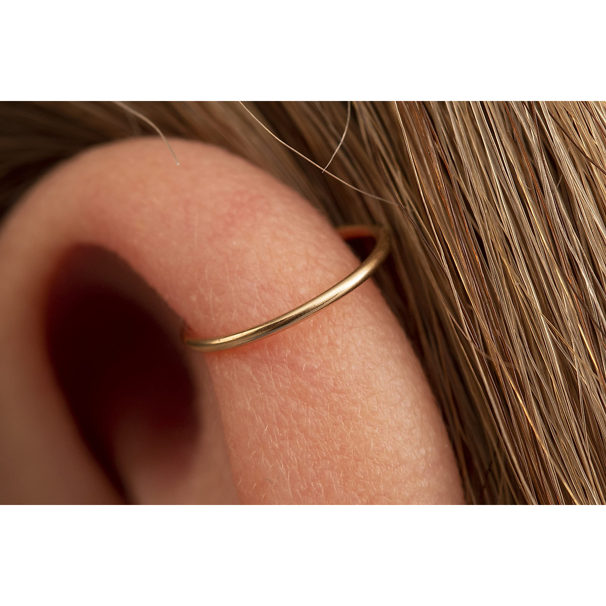 14K Gold Filled Small Hoop Earrings for Cartilage Nose, Tiny Thin 7mm Piercing Hoop Ring 22 Gauge (Gold, 7mm 22 gauge / 1 pair)