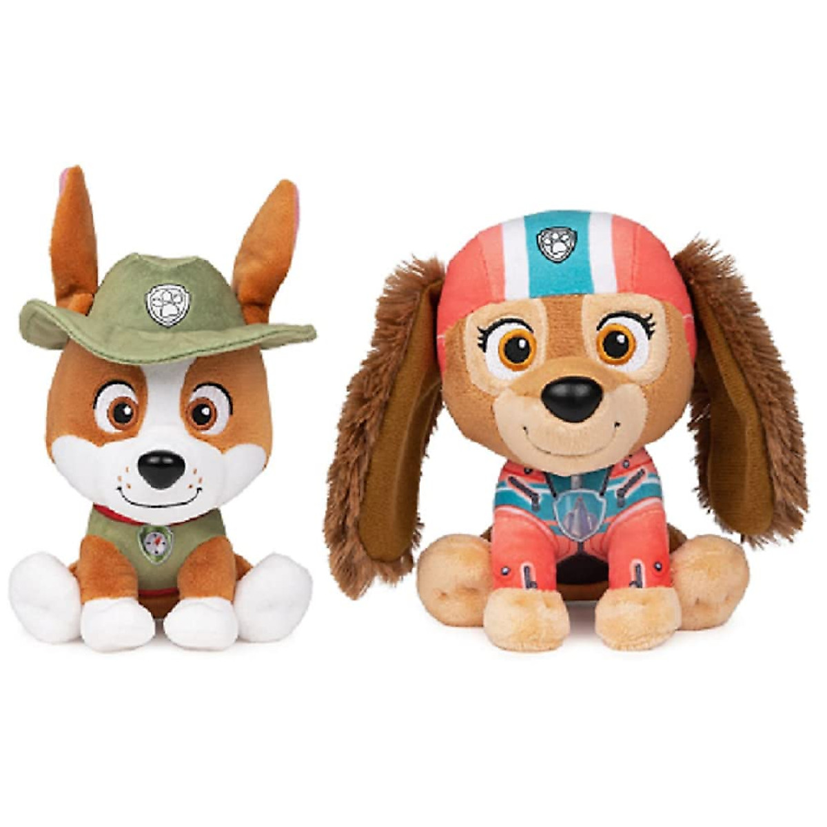 Bundle of 2 Paw Patrol 6" Embroidered Plush Stuffed Animal Characters, Tracker and Liberty