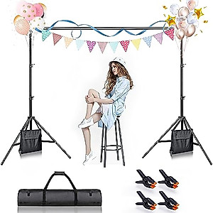BEIYANG Backdrop Stand, 7.5 FT x 10 FT Adjustable Photography Background Support System Kit with Carrying Bag for Photo Video Studio