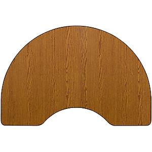 Flash Furniture Wren Mobile 48''W x 96''L Kidney Grey Thermal Laminate Activity Table - Height Adjustable Short Legs