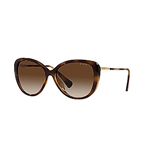 Ralph by Ralph Lauren Women's RA5288U Universal Fit Butterfly Sunglasses, Gradient Brown, 57 mm