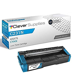 CS Compatible Toner Cartridge Replacement for Ricoh C231N 406476 Cyan Color Laser Aficio SP C231N Aficio SP C231SF Aficio SP C232DN Aficio SP C232SF Cyan