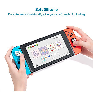 GeekShare Silicone Cute Animal Theme Thumb Grip Caps, Compatible with Nintendo Switch/OLED & Switch Lite, 4PCS