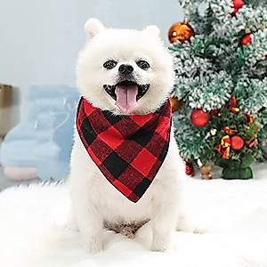 SLAUNT Dog Bandanas Christmas Classic Plaid Reversible Dog Bandana Pet Scarf Triangle Bibs for Small Medium Large Dogs Puppy and Cats Thanksgiving Day Christmas Holiday Accessories