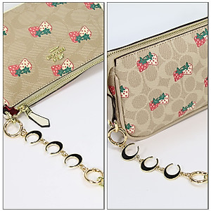 FKKWUOT Gold Purse Chain Strap,Purse Strap Extender for Coach Bag,Chain Replacement Accessories for Crossbody and Various Styles Bags (Black)