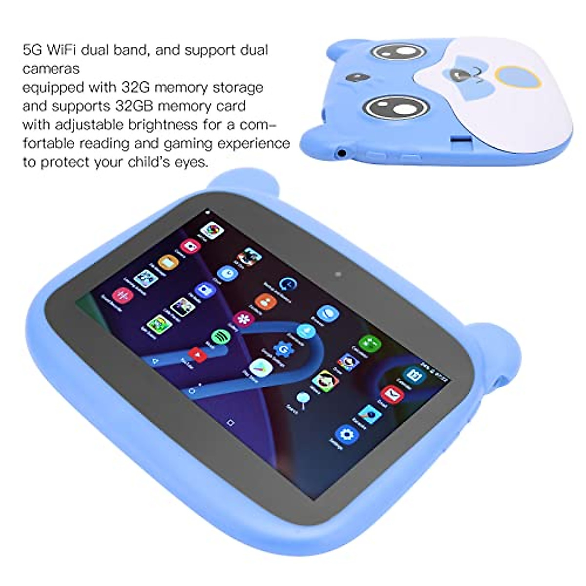 Kids Tablet, Octa Core HD Tablet 5000mAh US Plug 100240V for Game US Plug