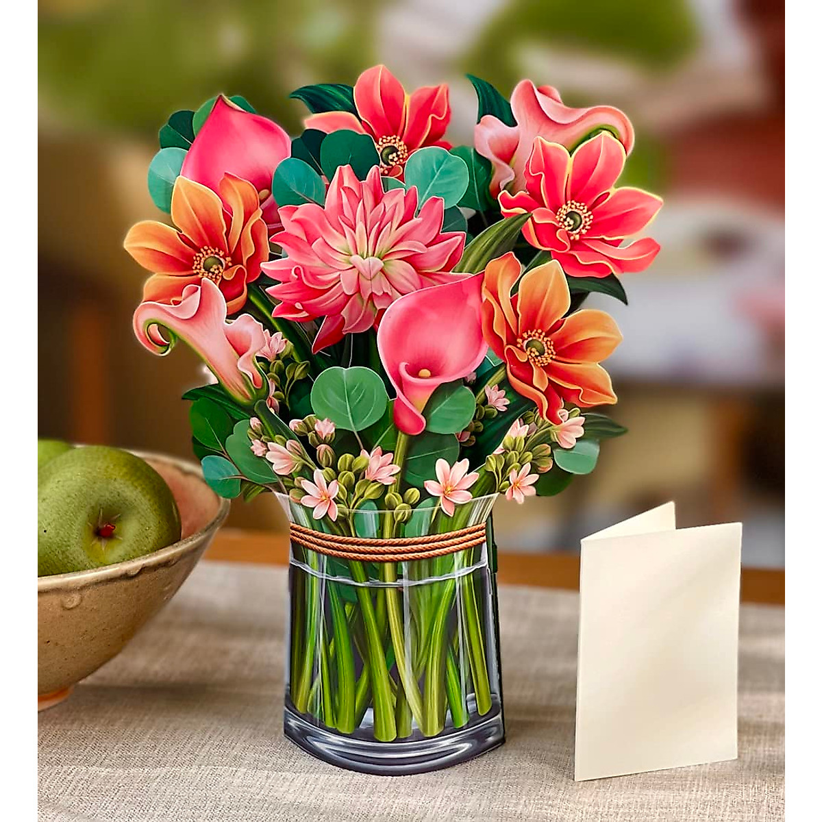 Freshcut Paper Pop Up Cards, Paper Flower Bouquet 3D Popup Greeting Cards with Note Card & Envelope, Birthday Card, Anniversary Card, Get Well Gifts for Women, 12" Everyday Appreciation 3pk