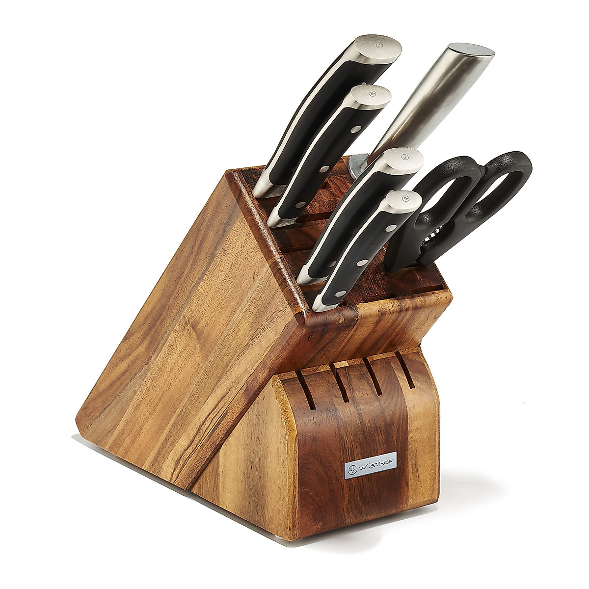 Wusthof Seven Acacia 7-Piece German Knife Classic IKON Block Set, Black