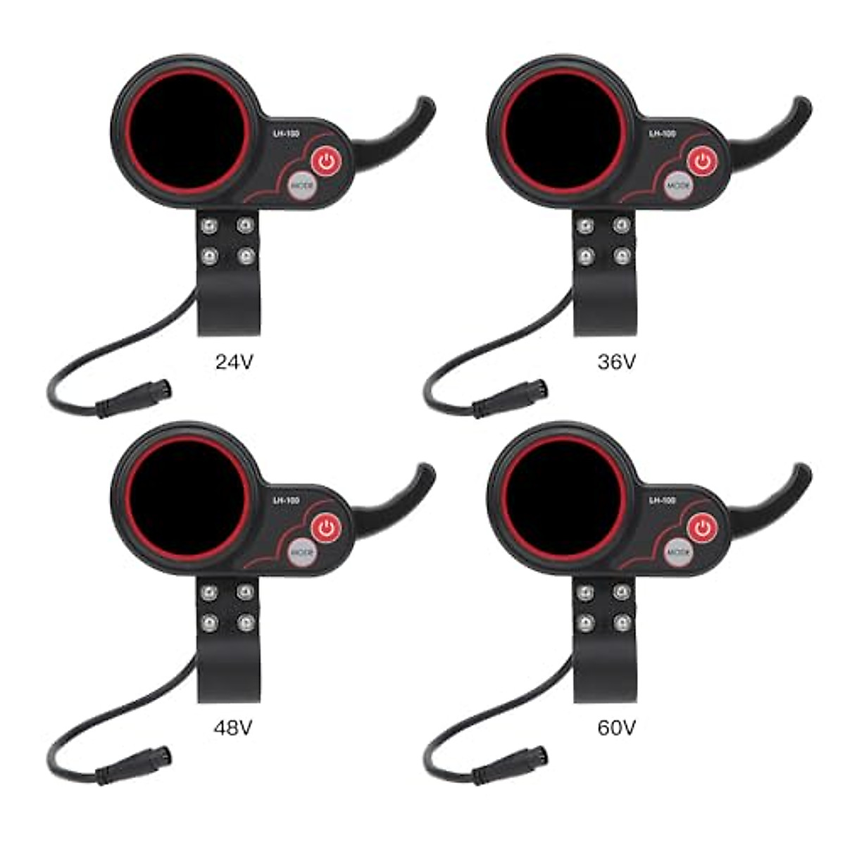 Bike Fender LH100 24V/36V/48V/60V E-Bike Display Thumb Throttle 2 in 1 Dashboard Control Panel for Electric Bike Bicycle Scooter E-Bike Mud Guards (Color : 24V)