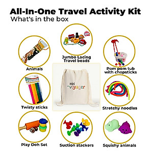 Mini Voyager Travel Activity Kit for Kids, Includes Crafts, Toys & Games Designed for Children’s Independent Play, Boys & Girls Quiet Time Sets for Road Trips, Airplanes & Hotels (3-4 Years Old)…
