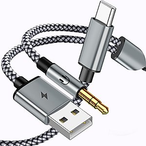 USB C to 3.5mm Aux Cable with Charger, 2 in 1 USB C to 3.5mm Headphone Car Stereo Aux Cable with PD 18W Charging Compatible with iPhone 15/15Pro, Galaxy S24 Ultra/S24/S23/S22/S21/S21FE, Pixel 8/7/6