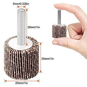 20Pack Abrasive Flap Wheel Sander，1" x 1" x 1/4" Shank Mounted Flap Wheels, 80 Grit Aluminum Oxide Sanding Flap Wheel for Rust Removal Deburring Polishing Satin-Finishing- Abrasive Grinding Tool