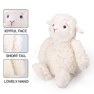 LotFancy Lamb Stuffed Animal, 12" Stuffed Lamb Plush for Baby, Cuddly Fluffy Sheep Toy, Plushies for Newborn Nursery, Easter Decoration
