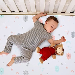 Yoofoss Fitted Crib Sheet Set 2 Pack Baby Sheets for Standard Crib Toddler Mattress Cover Soft Microfiber Breathable Mattress Cover for Boys and Girls 28x52x9in