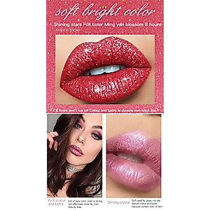 Easilydays Halloween Diamond Shiny Matte Lipstick, Gothic Glitter Liquid Lip Gloss, Sparkling High Pigment Waterproof Long Lasting Lipsticks, Bold Shimmer Lip Glaze Lips for Masquerade, Cosplay, Christmas Makeup (#12)