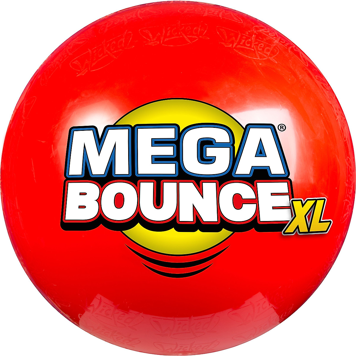 Wicked Mega Bounce XL - The World's Bounciest Inflatable Ball! Extra Large Bounce Ball for All Terrain Bounceability! Super Grip Graphics Outdoor Exercise Ball to Catch Easily. Blue or Red