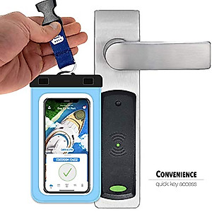 Cruise Lanyards Waterproof Cell Phone Pouch Dry Case with Touch Screen [2 Pack] Blue