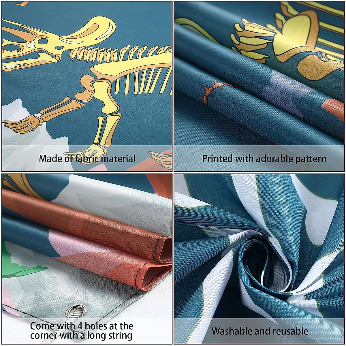 Dinosaur Birthday Backdrop Large Dinosaur Happy Birthday Photography Background Dinosaur Banner for Boys Baby Shower Dinosaur Theme Birthday Party Decoration Supplies, 72.8 x 43.3 Inch