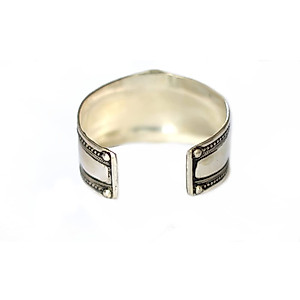 Boho Style Blue Stabilized-Turquoise Mosaic Adjustable Cuff Bracelet | Stainless Steel Jewelry for Men & Women