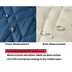 Ameritex Couch Sofa Slipcover 100% Waterproof Nonslip Quilted Furniture Protector Slipcover for Dogs, Children, Pets Sofa Slipcover Machine Washable (Blue, 68")