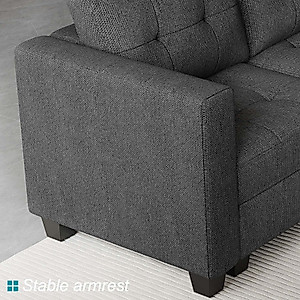 Belffin Modular Convertible Sectional Sofa Couch with Reversible Chaise U Shaped Couch Set with Storage Ottoman Sectional Modular Sofa with Storage Seats Dark Grey