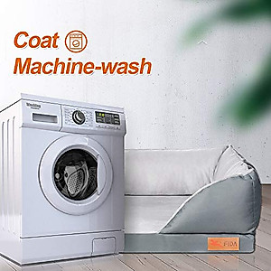 Fida Orthopedic Dog Bed with Memory Foam Base - Dog Lounge Sofa with Removable Washable Cover, Pets Couch Beds for Small Dogs & Cats (Large, Grey)