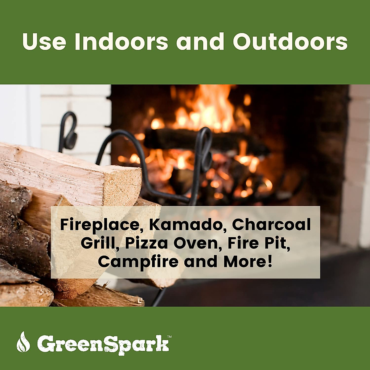 GreenSpark Firesticks Fire Starters for Fire Pit, Campfire, FireplaceBBQ Grill, Wood & Pellet Stove, Camping, Survival Safety Kit, Fast Lighting, Long Burn, Waterproof, Indoor Outdoor Use (48 Count)