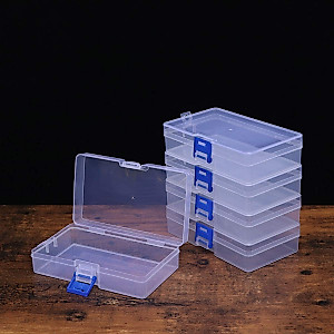 NUOBESTY 10pcs Plastic Storage Box Clear Single Compartment Clear Plastic Jewelry Box Organizer Bead Storage Containers for Small Items Crafts Jewelry Hardware
