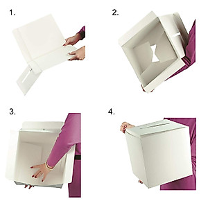 Beistle Durable Paper Card Box Wedding Party Supplies Anniversary Decorations, 12" x 12", White